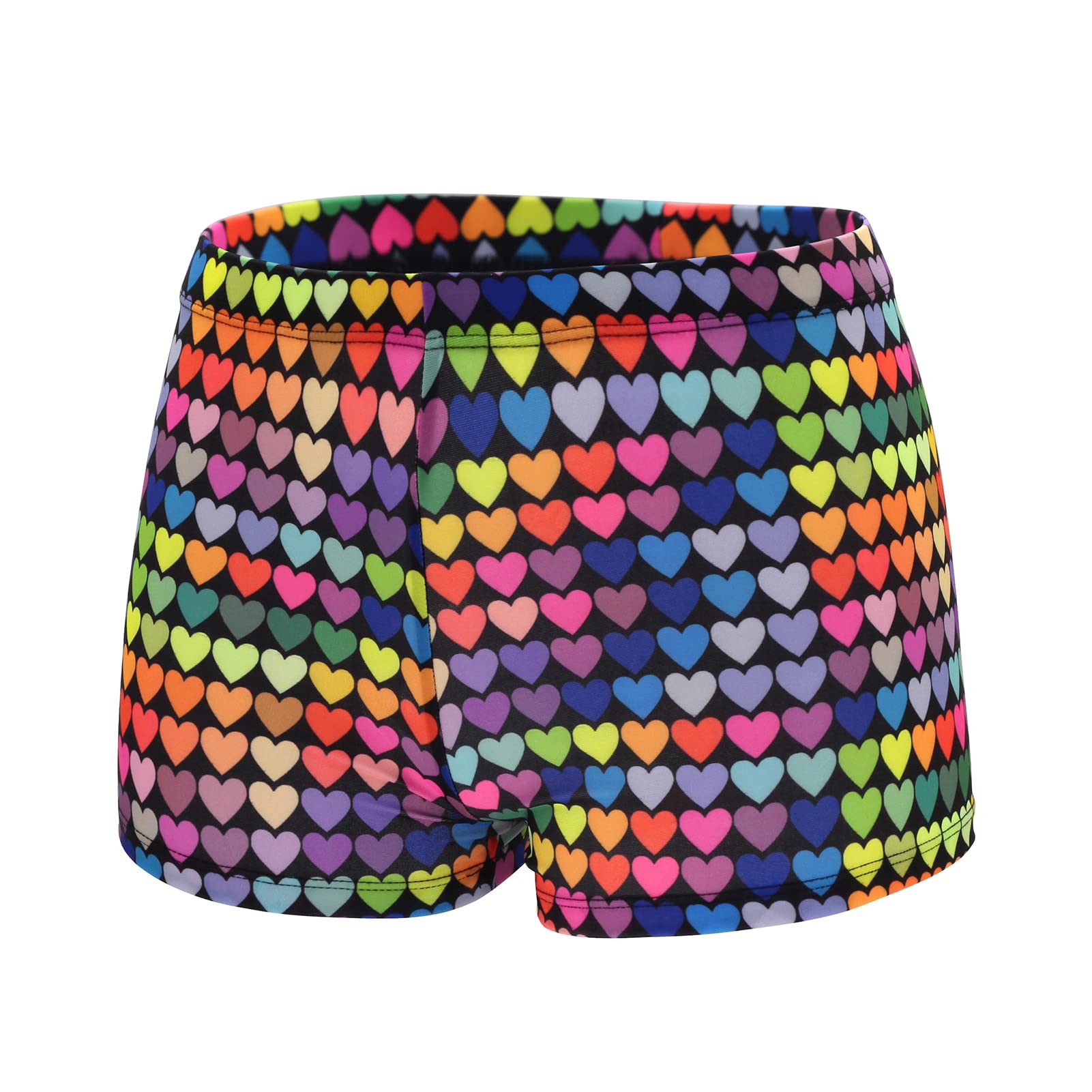 Rosdeer Teen Girls' Shiny Dance Tumbling Sports Gymnastics Heart Shorts for Girls 11-12 years