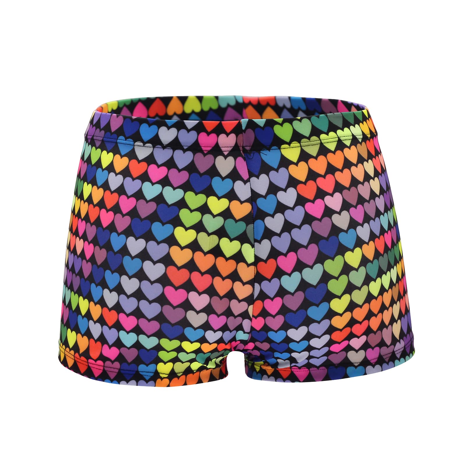 Rosdeer Teen Girls' Shiny Dance Tumbling Sports Gymnastics Heart Shorts for Girls 11-12 years