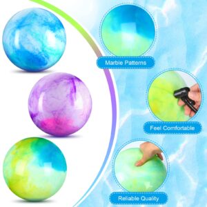 Hungdao 3 Pcs 12 in 15 in 18 in Glow in The Dark Marbleized Bouncy Balls Pool Toys Beach Ball Swimming Pool Balls Inflatable Ball Indoor Outdoor for Playground School(12 Inch)