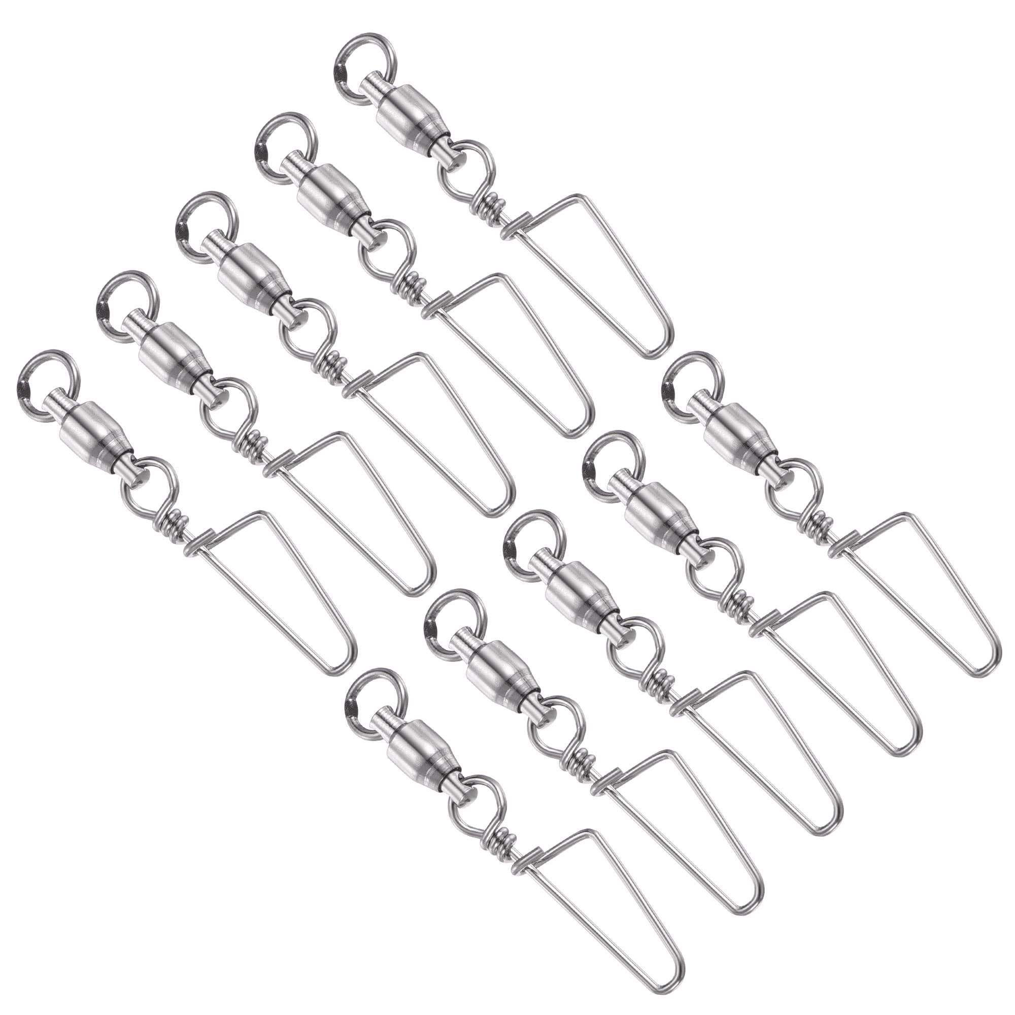 PATIKIL Fishing Snap Swivels, 40 Pack 44lb Stainless Steel Ball Bearing Tackle for Saltwater Freshwater Fishing