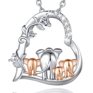 celestia sterling silver elephant necklace for women mother and daughter elephant pendant jewelry elephant gifts for women bonus mom grandma wife aunt