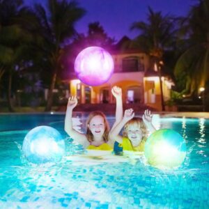 Hungdao 3 Pcs 12 in 15 in 18 in Glow in The Dark Marbleized Bouncy Balls Pool Toys Beach Ball Swimming Pool Balls Inflatable Ball Indoor Outdoor for Playground School(12 Inch)