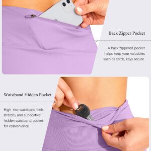 Women's Pleated Tennis Skirts with 4 Pockets Athletic Golf Skorts Skirts for Women High Waisted Layered Skirts with Shorts for Workout Running (Purple, Small)