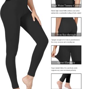 VALANDY White Leggings for Women Plus Size Workout Yoga Pants High Waisted Tummy Control Compression Tights