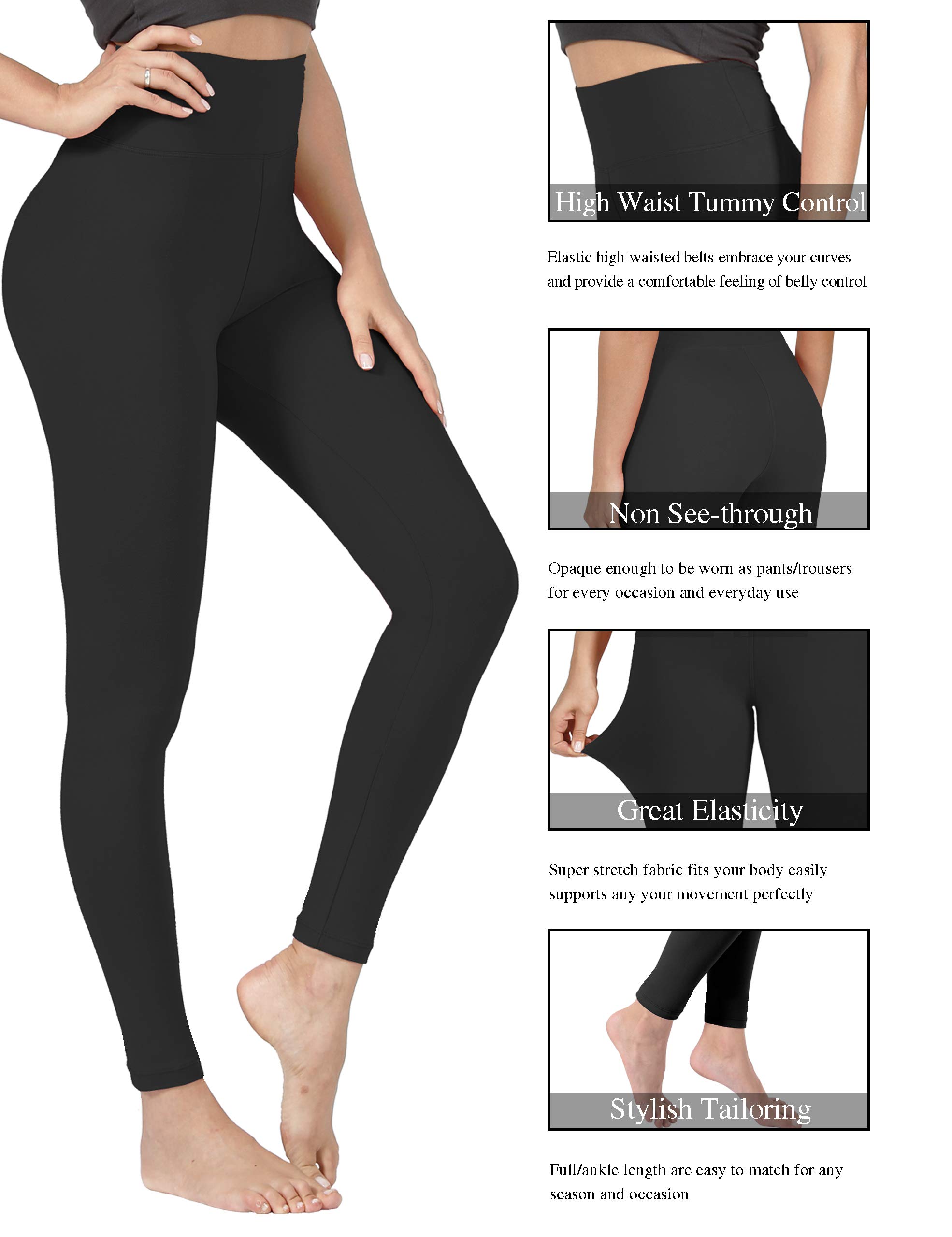 VALANDY White Leggings for Women Plus Size Workout Yoga Pants High Waisted Tummy Control Compression Tights