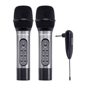 karaoke usa wm906 wm906 dual professional 900 mhz uhf wireless handheld microphones with rechargeable batteries