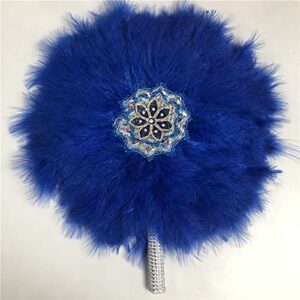 Feather Hand Fan Handmade Luxurious Dance Lace Feather Fans for Wedding Party Gift Wedding Decor Abanicos para Boda