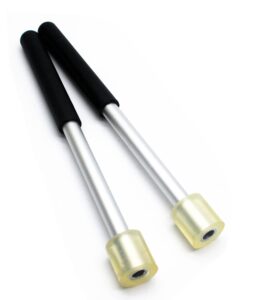 tuoren 7.5" rubber head percussion mallets sticks for playing tenor steelpan steel tongue drum, w/aluminium handle