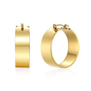 lokliffai gold chunky hoop earrings for women,lightweight hoop earrings