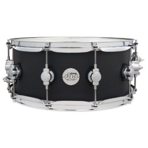 dw design series maple snare drum - 6x14, black satin