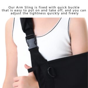 Fotgok Breathable kids Arm Sling with Waist Belt for Shoulder Children-Shoulder Immobilizer with Strong Support-Padiatric Breathable Arm Support Brace for Shoulder Injury,Black (Large)