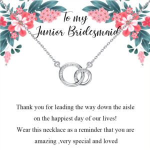 tgbje bridesmaid gifts maid of honor gift to my junior bridesmaid necklace wedding day gift bridal party gift sister in law gift (junior bridesmaid nk)