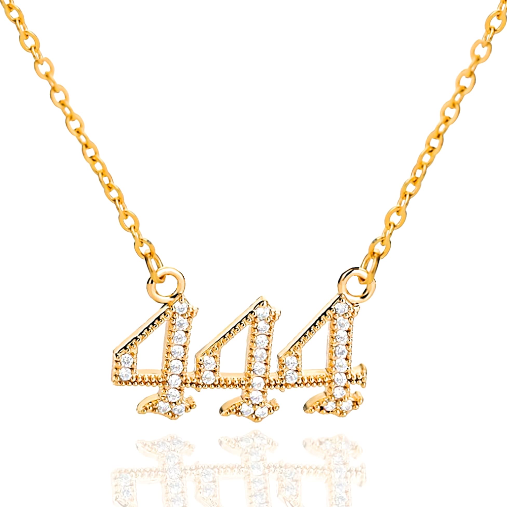 SHINYY Angel Number Necklace (444, Gold)