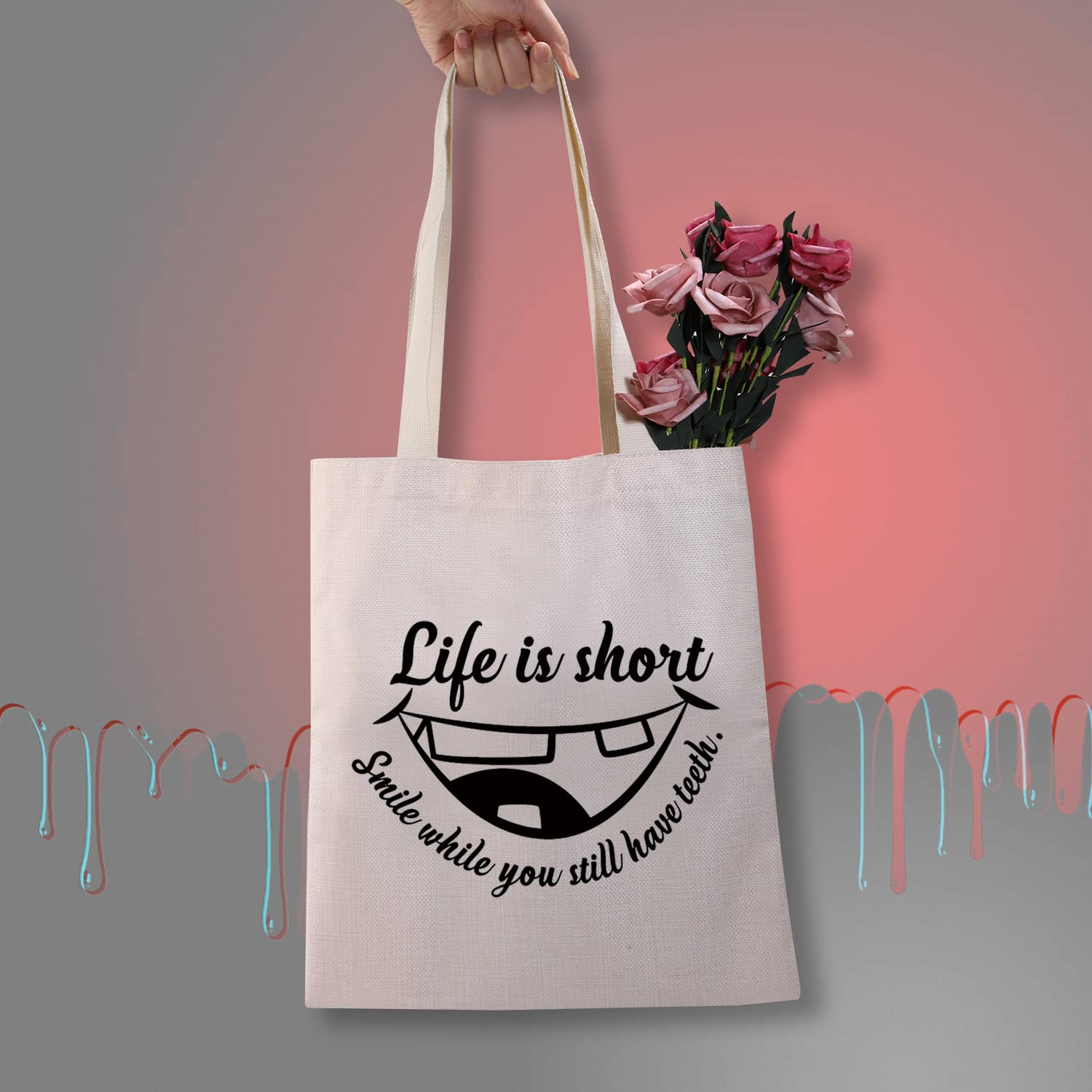 BDPWSS Dentist Gift Dentist Tote Bag For Women Dental Hygienist Gifts New Dentist Gift Bag (Smile teeth TG)