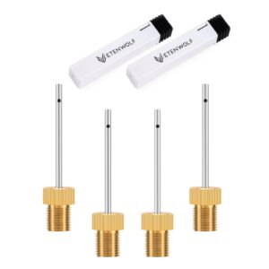 etenwolf ball pump needles 4 pack, brass head and stainless steel body with storage case, for football basketballs soccer balls volleyballs rugby balls