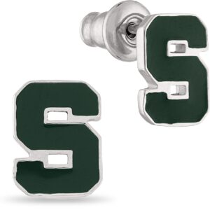 stone armory michigan state earrings - block s michigan state earrings - hypoallergenic earrings for sensitive ears - women's michigan state apparel