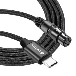 devinal xlr to usb c cable, upgrade usb c microphone cable usb type-c to xlr female cord connector adapter compatible with sumsung google huawei xiaomi smartphone or macbook 10 ft