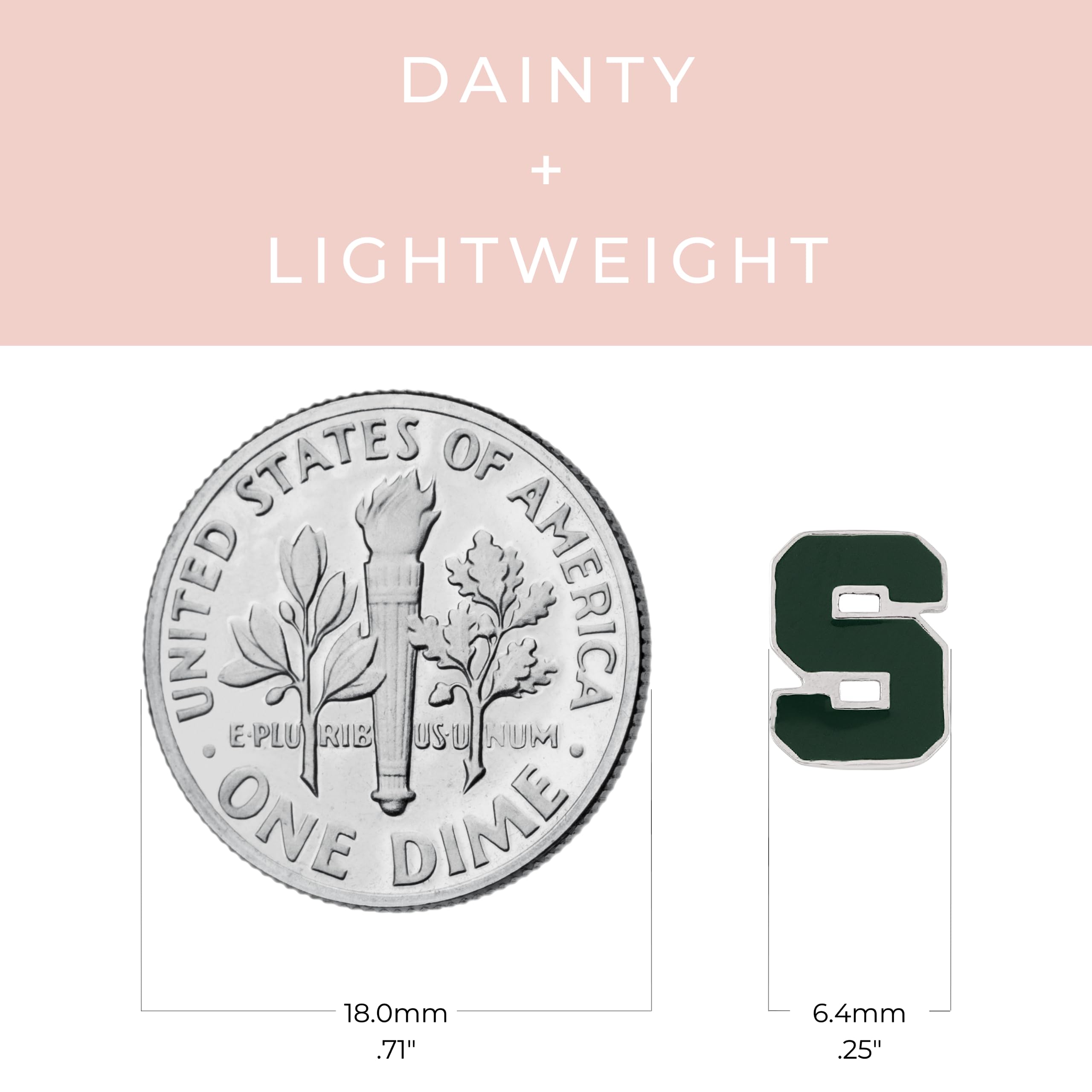 Stone Armory Michigan State Earrings - Block S Michigan State Earrings - Hypoallergenic Earrings for Sensitive Ears - Women's Michigan State Apparel