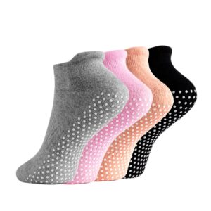 culeotah pilates socks for women yoga non slip hospital socks with grippers for women grippy sticky socks