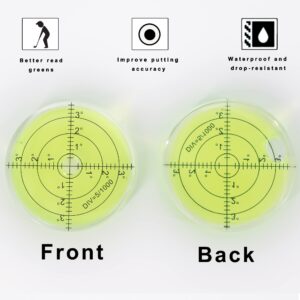 Golf Green Reader Pro Putt Golf Ball Marker Round Bubble Level High Precision Golf Putting Aid Putting Green 66x12mm