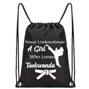 pxtidy taekwondo gifts martial arts drawstring bag who loves taekwondo drawstring backpack