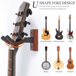 Guitar Wall Mount Guitar Hanger Solid Wood Wall Hanger 1 Pack