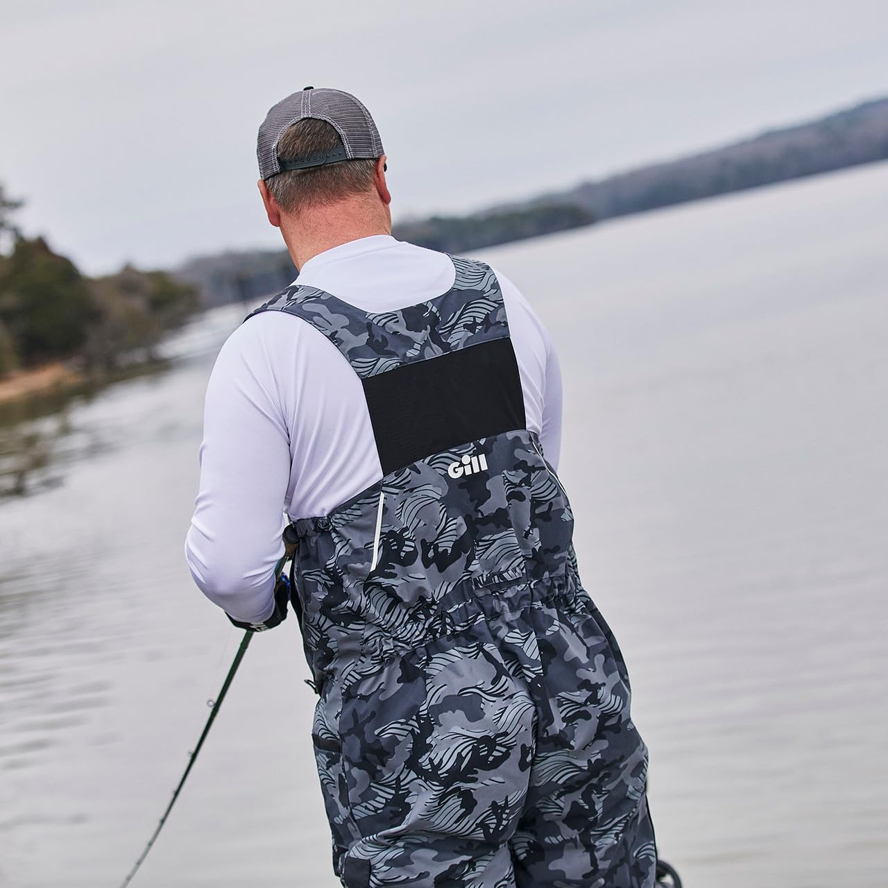 Gill Meridian-X Fishing Bib - Water & Stain Repellent - Shadow Camo M