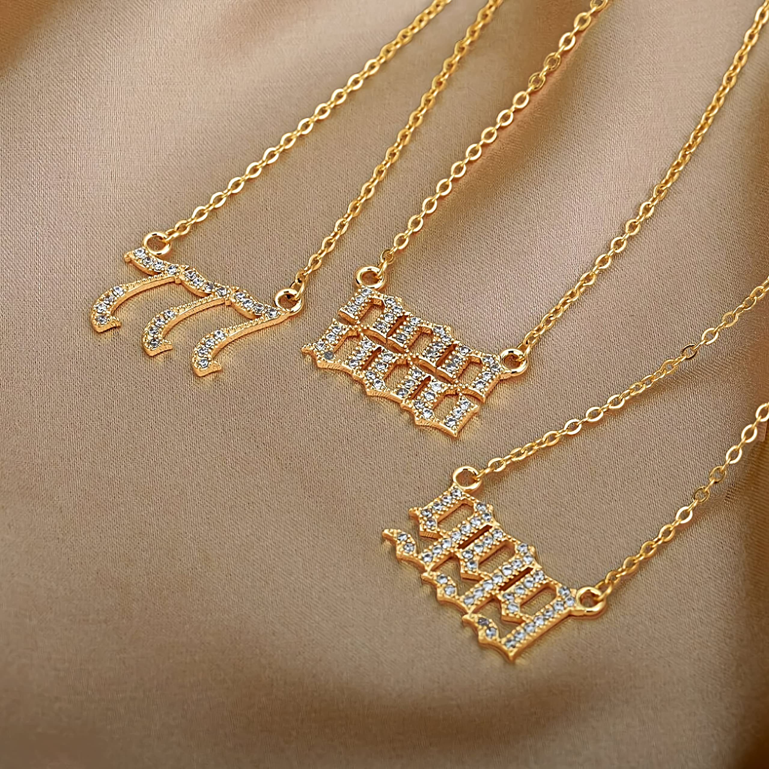 SHINYY Angel Number Necklace (444, Gold)