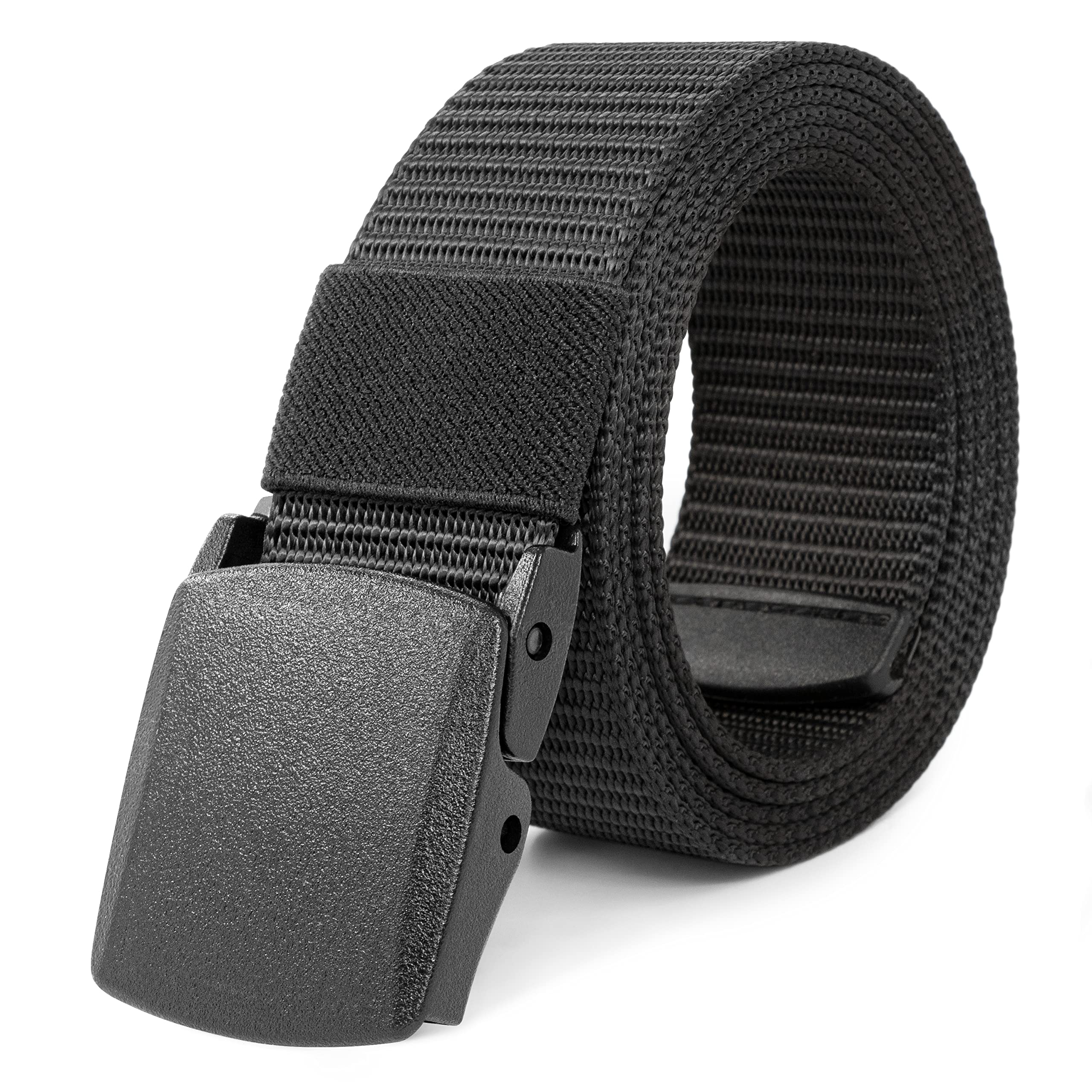 LXMY Work Belts for Men,Belts for Men,Adjustable Nylon Canvas Fabric Golf Belt,No Metal Buckle, Fast Pass Through the Airport Security,Suitable for Work and Travel