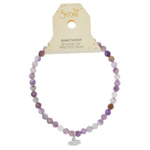 Scout Curated Wears - Mini Faceted Stone Stacking Bracelet - Amethyst/Silver