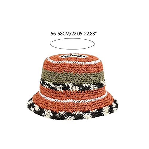 Handmade Crochet Bucket Hat Colorful Beanie Hat Wide Brim Fisherman Cap for Outdoor Summer Camping Climbing Hiking Multicoloured