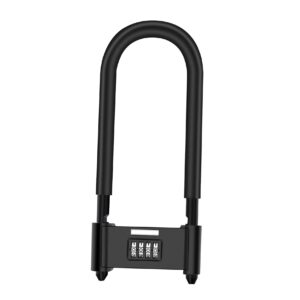 4 digit combination padlock,heavy duty anti theft u-shape security code lock with adjustable shackle,for bicycles, e-bike,mountain bike,road bike,gates,shed, fence [ adjustable range 170-190mm]