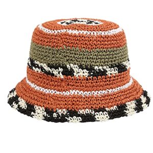 handmade crochet bucket hat colorful beanie hat wide brim fisherman cap for outdoor summer camping climbing hiking multicoloured