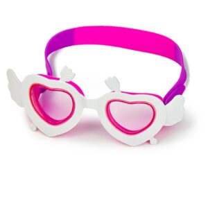 kids swim goggles, swimming goggles for boys girls kid toddlers age 2-14, fun cute pink heart swim eyewear protection glasses for children youth pool