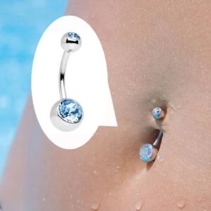 ZGWAUYYDS Belly Button Rings Surgical Stainless Steel for Women Pearl Belly Button Piercing Jewelry Barbell Stud Body Piercing (style 2)