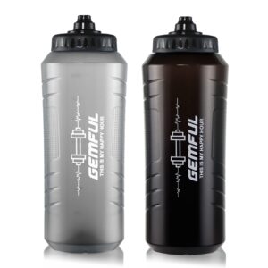 gemful squeeze water bottles sports 32 oz bpa free 2 pack