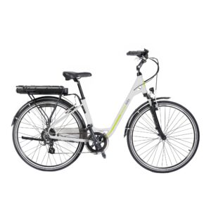 electric bike, delta cycle rdrive ebike - 396wh lithium-ion battery, 55 miles on a single charge - 7 speed shimano gear system, front & rear v-brakes - safety lights, storage rack & kickstand