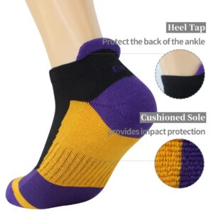 BIOAUM Womens Running Socks Low Cut-6 Pairs Cotton Cushioned Athletic Socks with Tab Arch Support