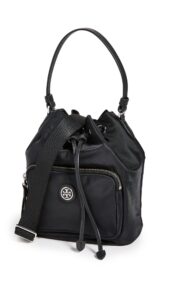 tory burch women's virginia bucket bag, black, one size