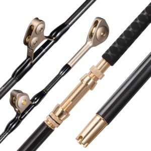 berrypro bent/straight butt trolling rod 1-piece / 2-piece saltwater offshore fishing rod big game roller rod conventional boat fishing pole (carbon butt - roller guide - length 6'-2pc (80-150lbs))