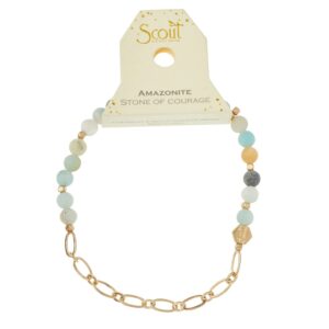 Scout Curated Wears - Mini Stone w/Chain Stacking Bracelet - Amazonite/Gold