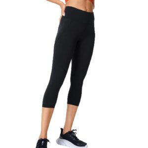 Sweaty Betty Womens Bum Sculpting Power Cropped Workout Leggings with Side and Back Pocket Size S Black