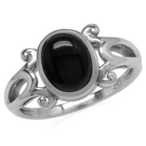 silvershake genuine black onyx 925 sterling silver vicaratorian inspired casual ring size 10.25