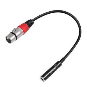 xiuzen xlr female to 1/4 inch cable, balanced 3 pin female xlr to female quarter inch(6.35mm) trs stereo jack audio adapter connector interconnect cable -1.5 feet