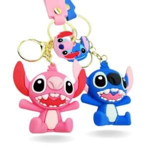 yarrd 2pcs murine and angel keychain cartoon key chains for kids girls boys keychain gift for birthday christmas new year cartoon couple keychain for keys bag phone backpack