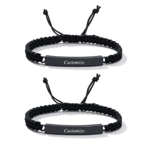 zeqingjw 2 pack cremation memorial urn bracelet adjustable urn bracelet for ashes for women men braided bracelets memorial bracelets for human pet ashes (customize)