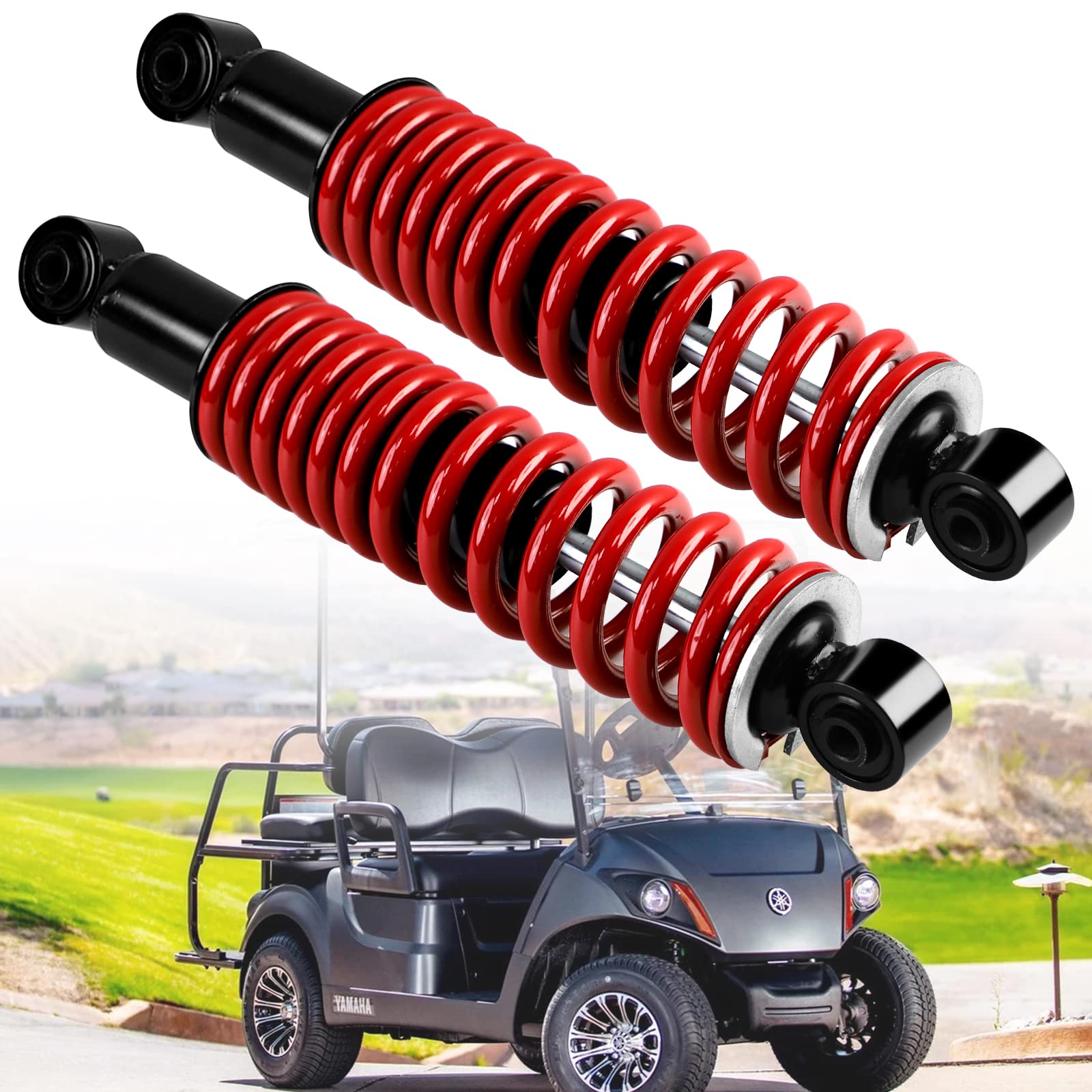 Yamaha Heavy Duty Rear Shock Absorber with Spring for G29 Drive, G22, G20, G19, G16 and G14 Gas and Electric Golf Cart OEM JN4-F2210-00,JN3-F2210-00,Extended Length 14"