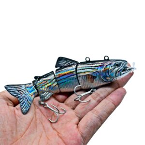 Fishing Lures Electric Lure Swimbait USB Rechargeable Bait Crankbait Automatic Swimming Lifelike Fish Fishing Tackle 5.12" (A)