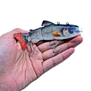 Fishing Lures Electric Lure Swimbait USB Rechargeable Bait Crankbait Automatic Swimming Lifelike Fish Fishing Tackle 5.12" (A)