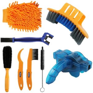 na 8 pieces precision bicycle cleaning brush tool, bike cleaning kit including bicycle chain scrubber, suitable for mountain, road, city, hybrid,bmx bike and folding bike